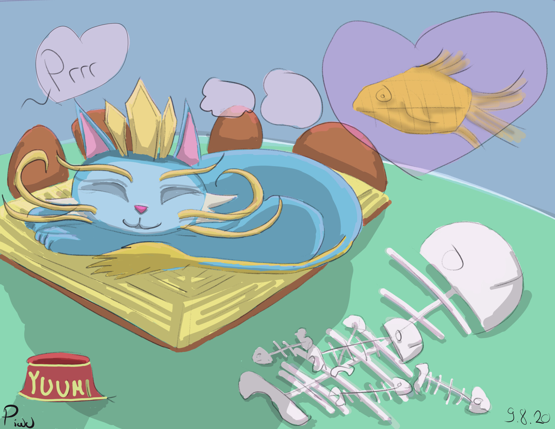 Piwu - Yuumi sleeping (Original drawing)