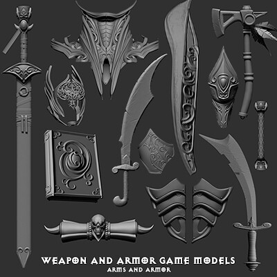 ArtStation - Weapons & Armor - Game Models