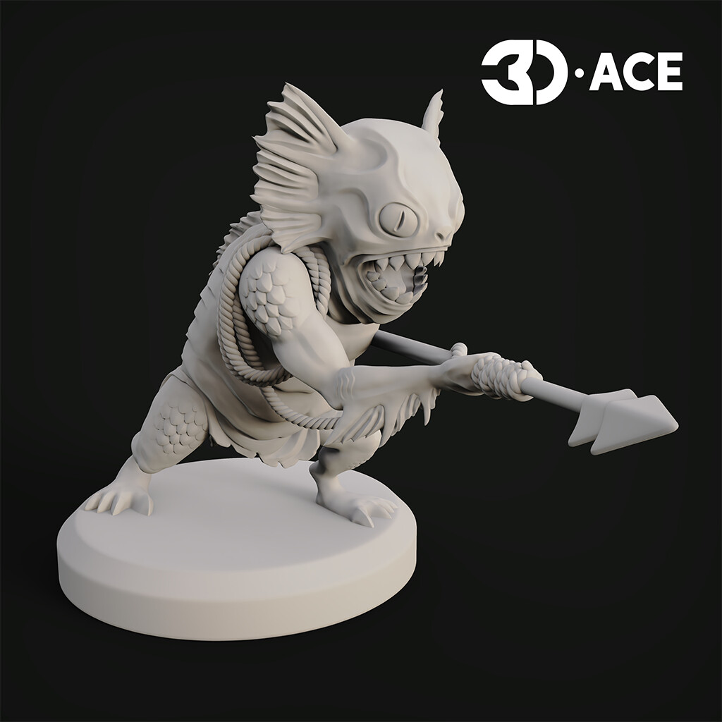 ArtStation - Murloc-warrior 3D miniature