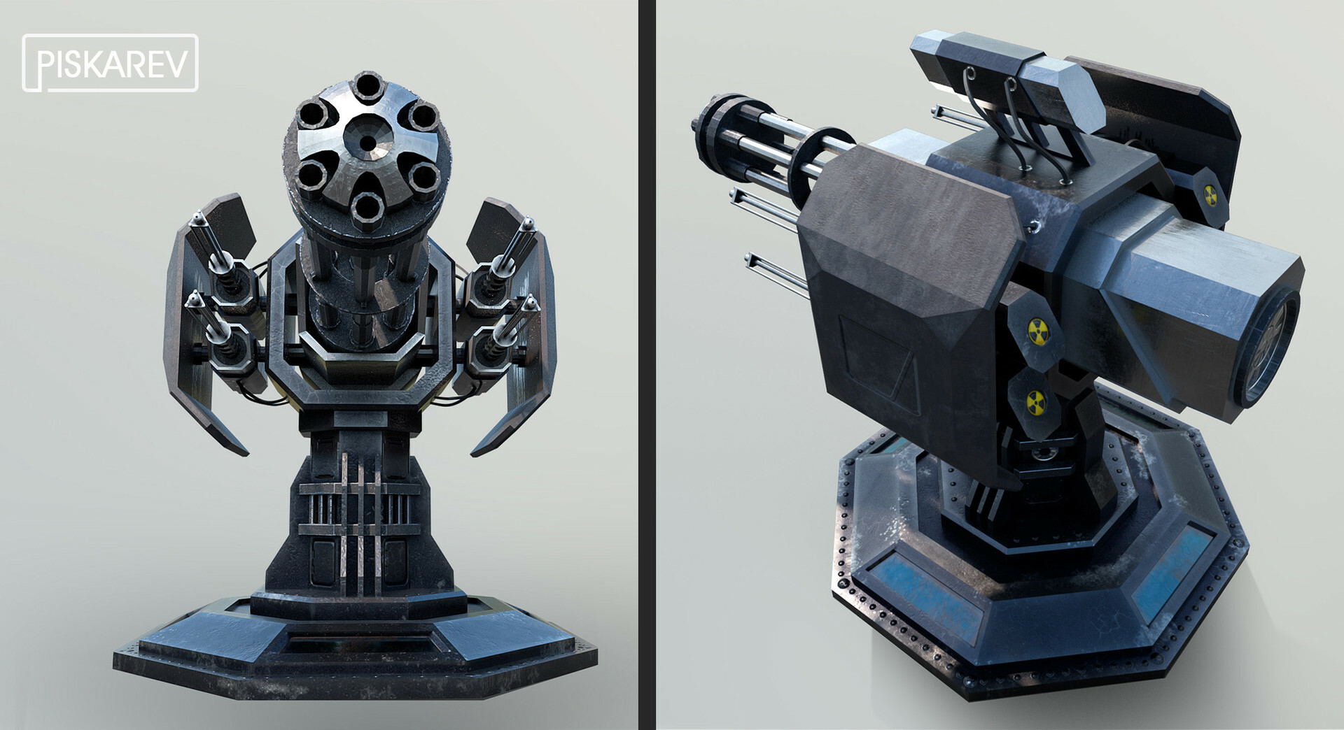 ArtStation - Minigun Turret 3d Model