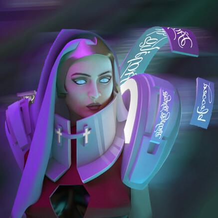 ArtStation - Cyber-nun 3d illustration