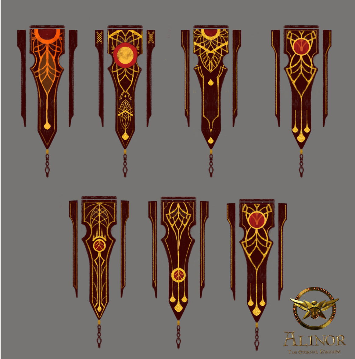 ArtStation - Alinor: City Banners concepts