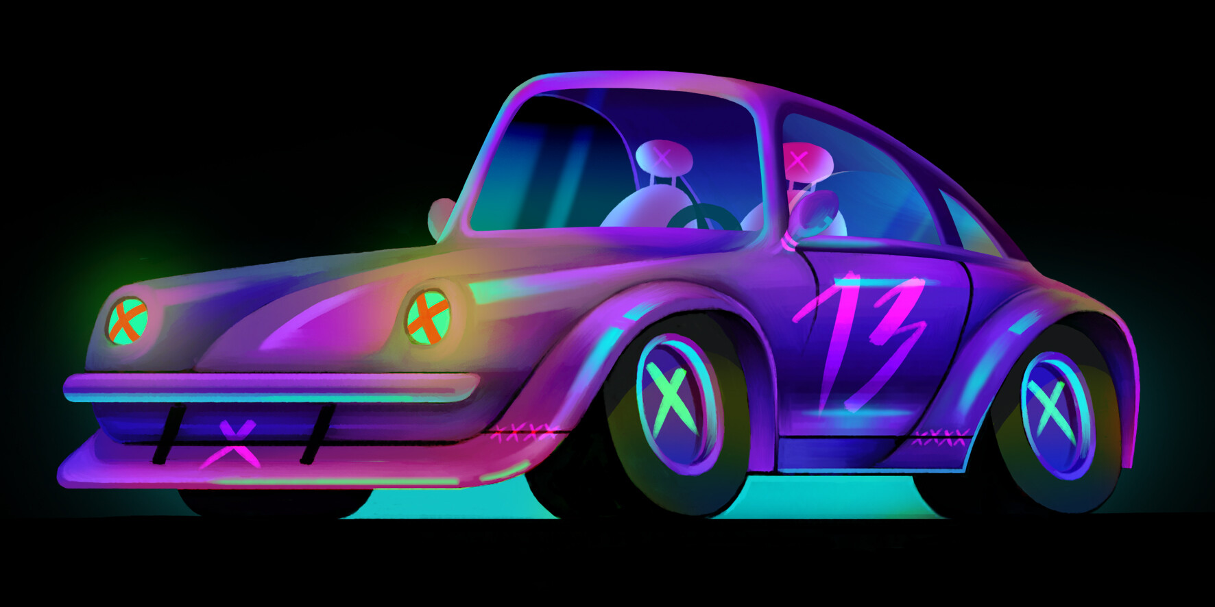 ArtStation - Neon sport car