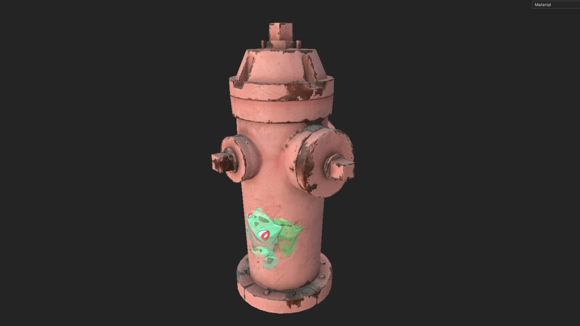 ArtStation - Fire Hydrant with Bulbasaur Graffiti