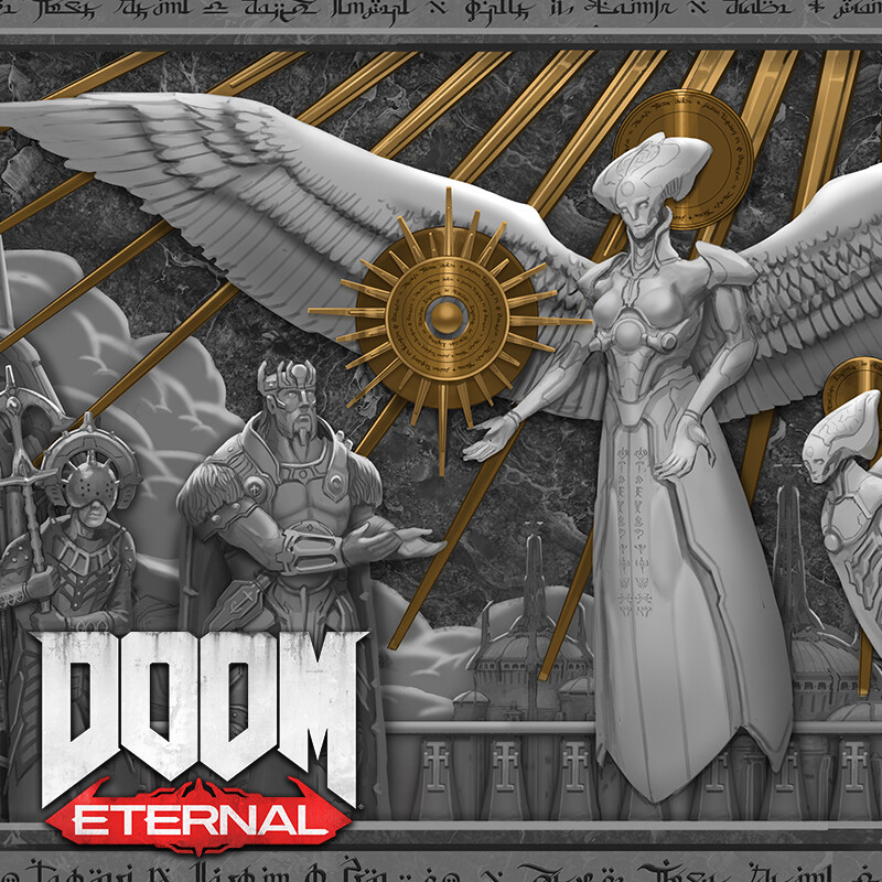 ArtStation - DOOM Eternal - Sentinel Prime Elevator Relief