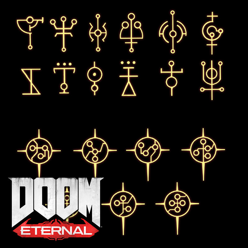 ArtStation - DOOM Eternal - Maykr Runes and Writings