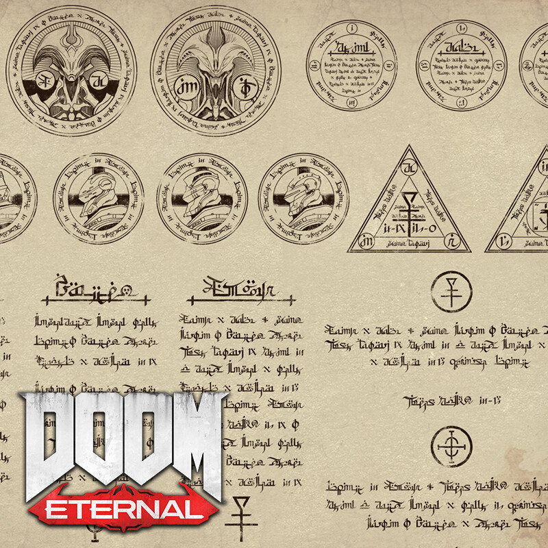 ArtStation - DOOM Eternal - Sentinel Runes and Scriptures