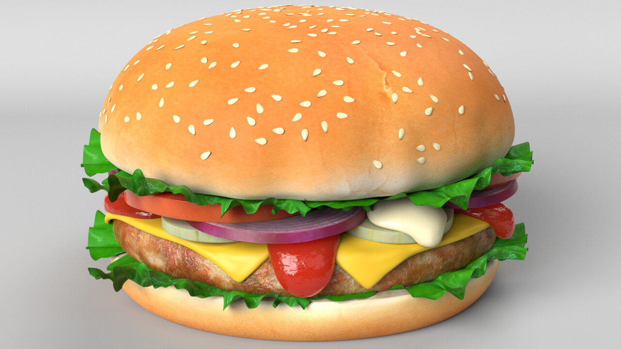 ArtStation - Burger render 3d model practice