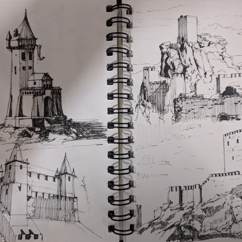 ArtStation - Sketchbook 2019: Architectural Studies from the photos.