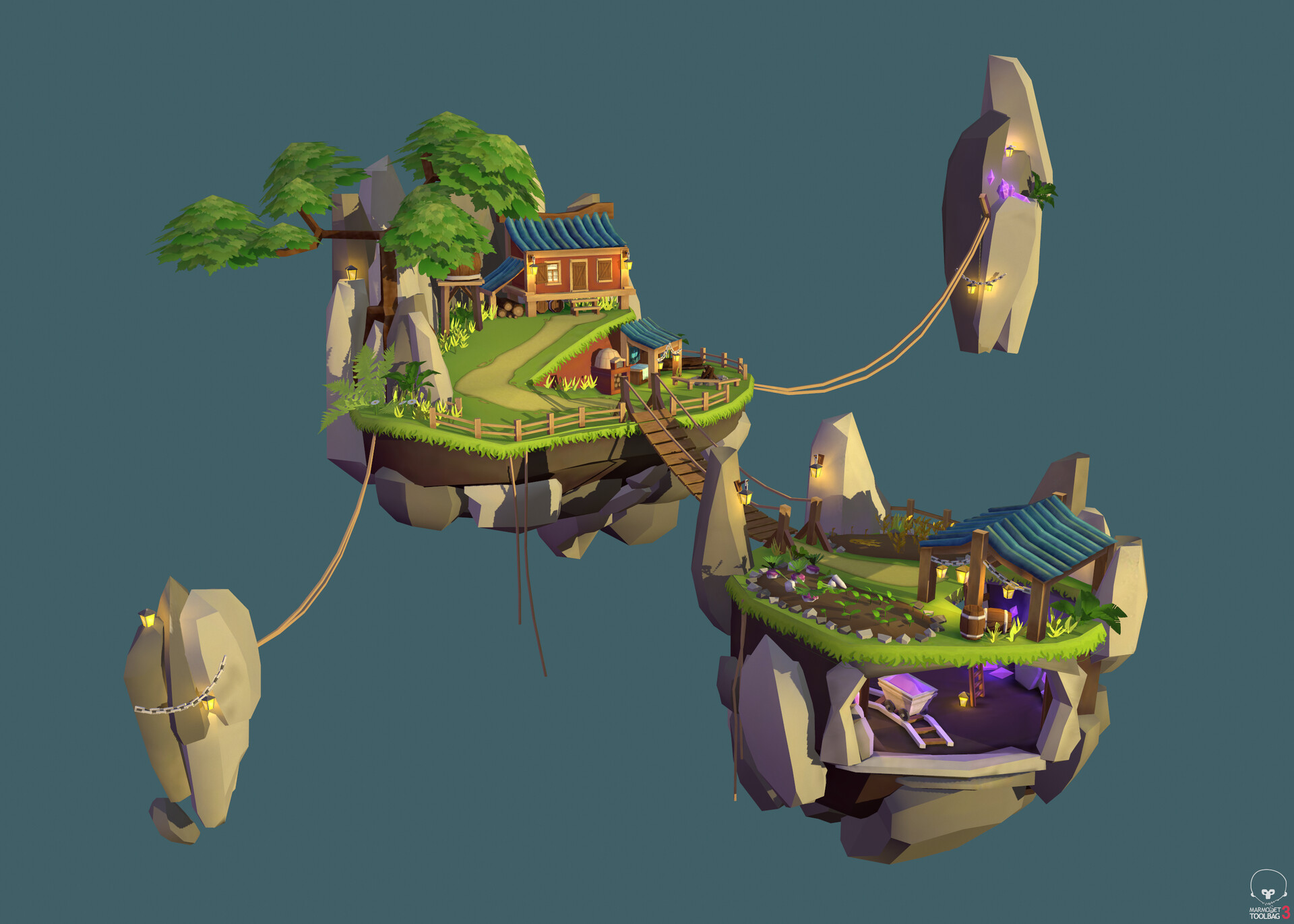 ArtStation - Stylised sub-10k poly Island