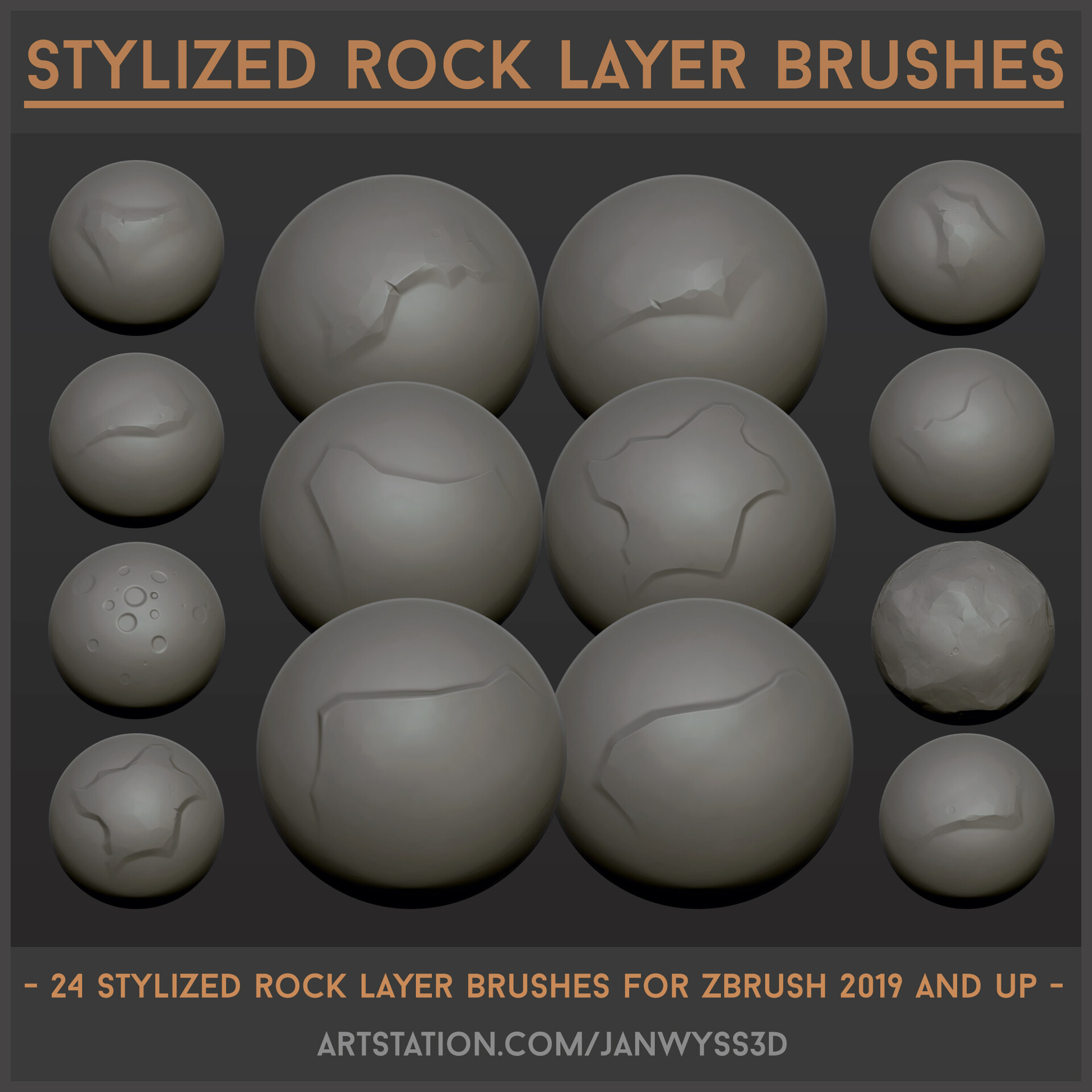 ArtStation - Stylized Rock Layering Brushes - 24 Brushes for Zbrush ...