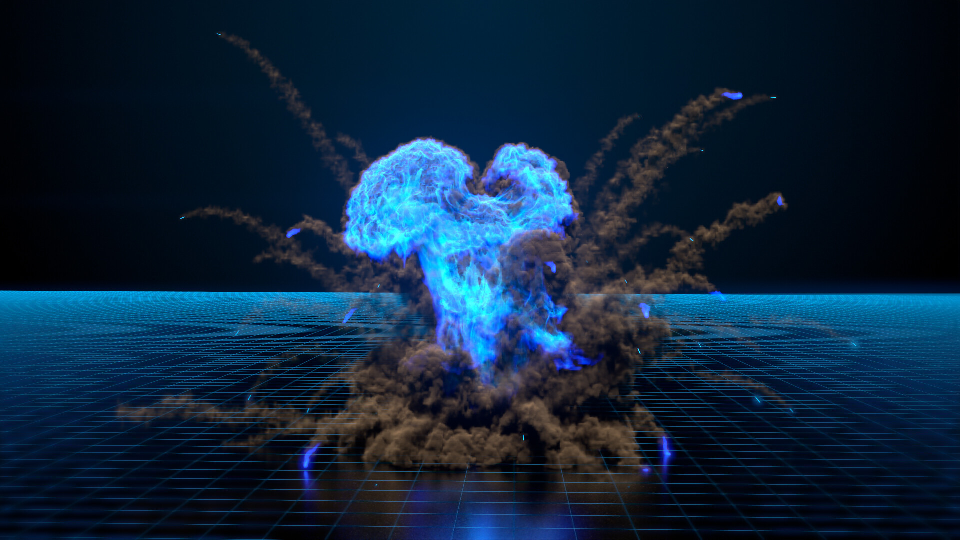 ArtStation - Blue Explosion - Houdini, Redshift & Nuke