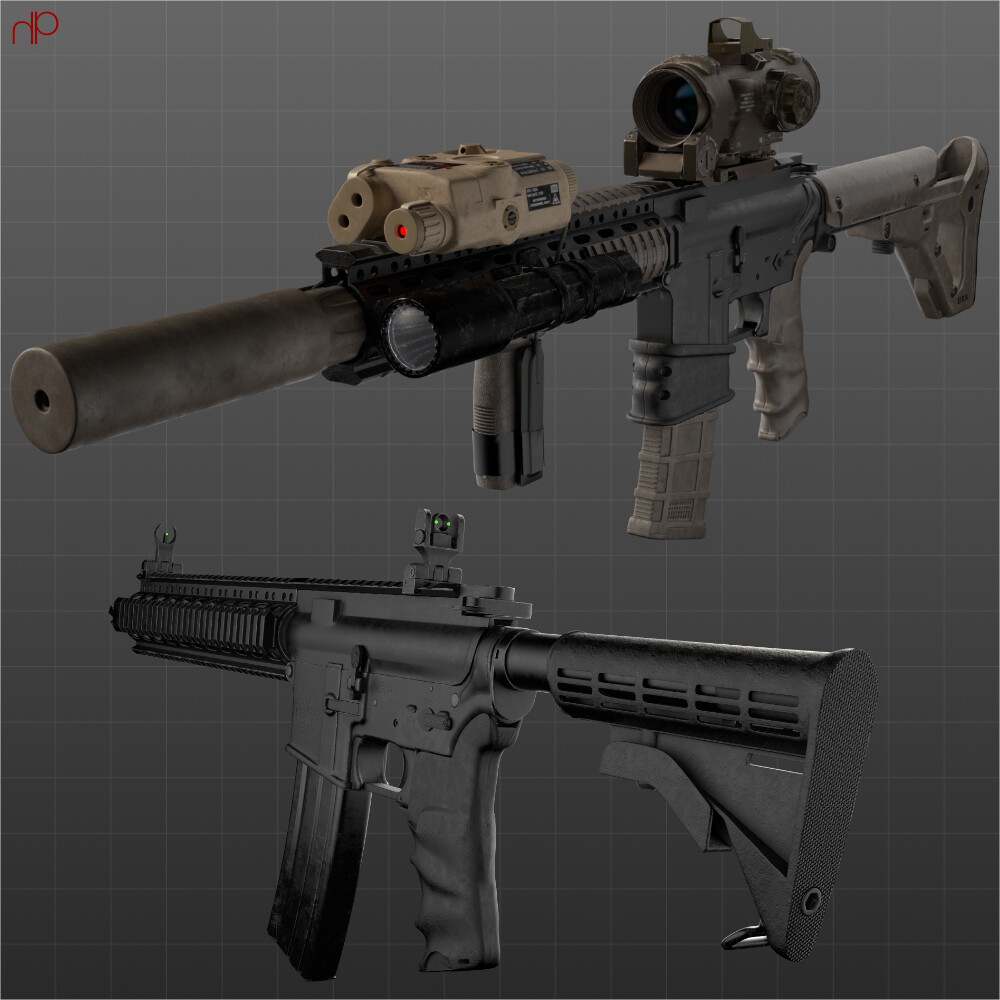 ArtStation - Modelling: Assault Rifle & Accessories