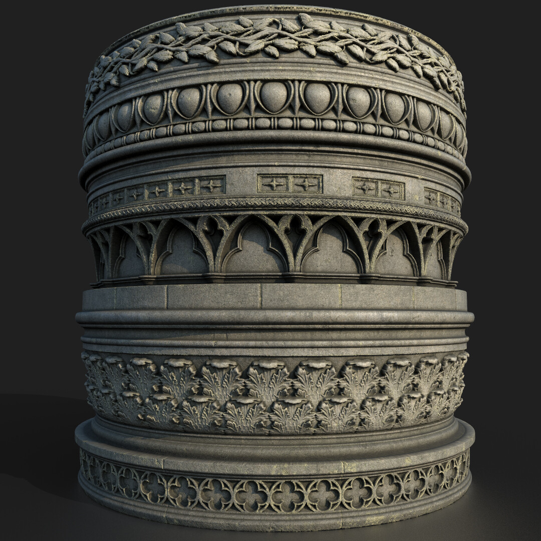 ArtStation - Ornamental Stone Trim Sheet