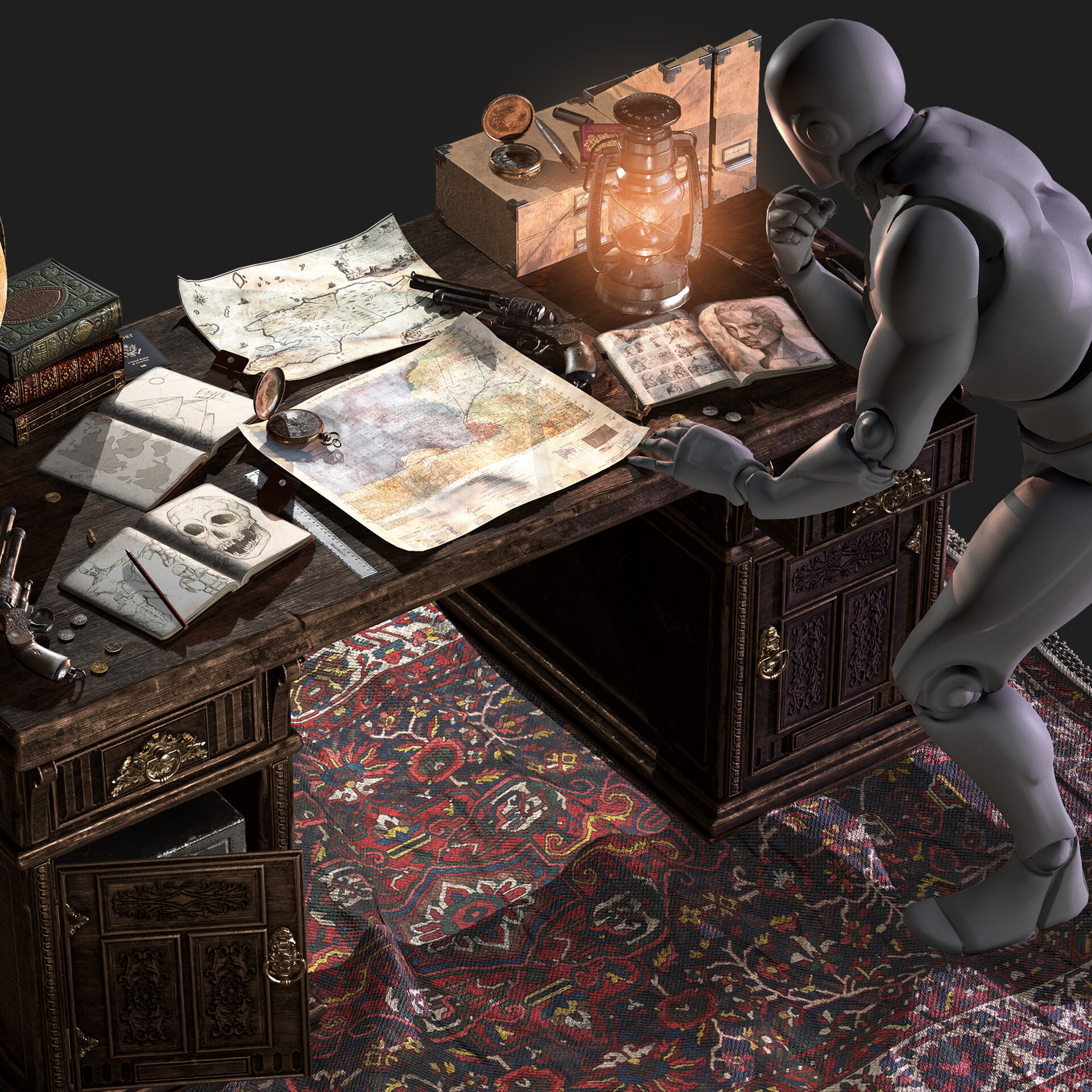 ArtStation - Adventures Study Room Props