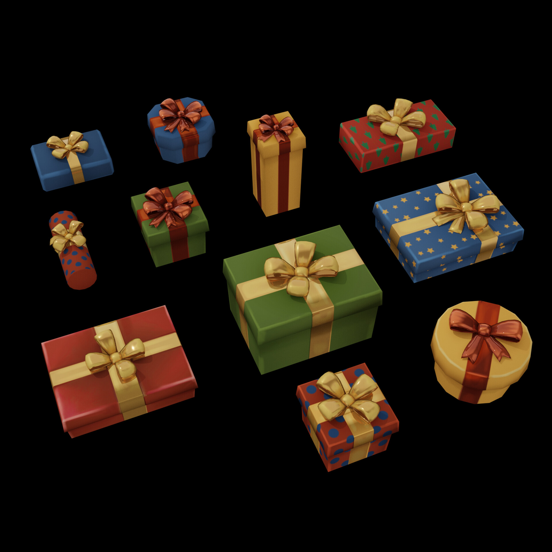 ArtStation - low-poly christmas gift package
