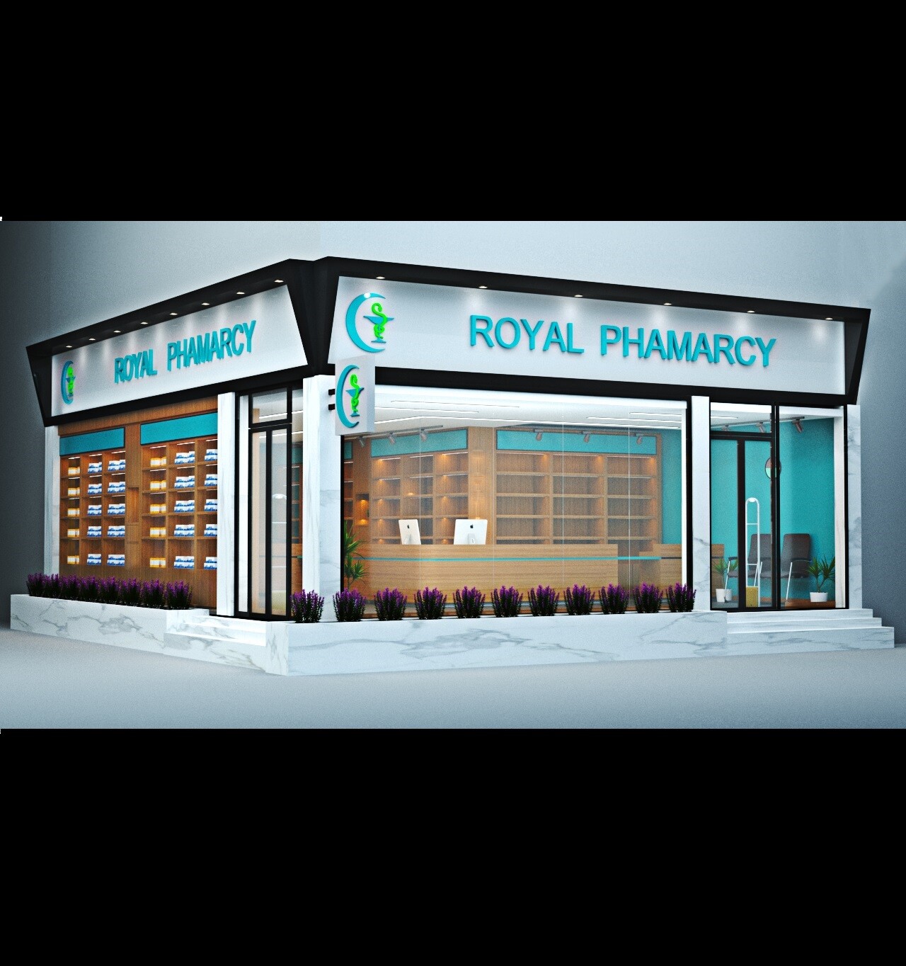 ArtStation - Royal Pharmacy Interior & Exterior Design (July 2020)