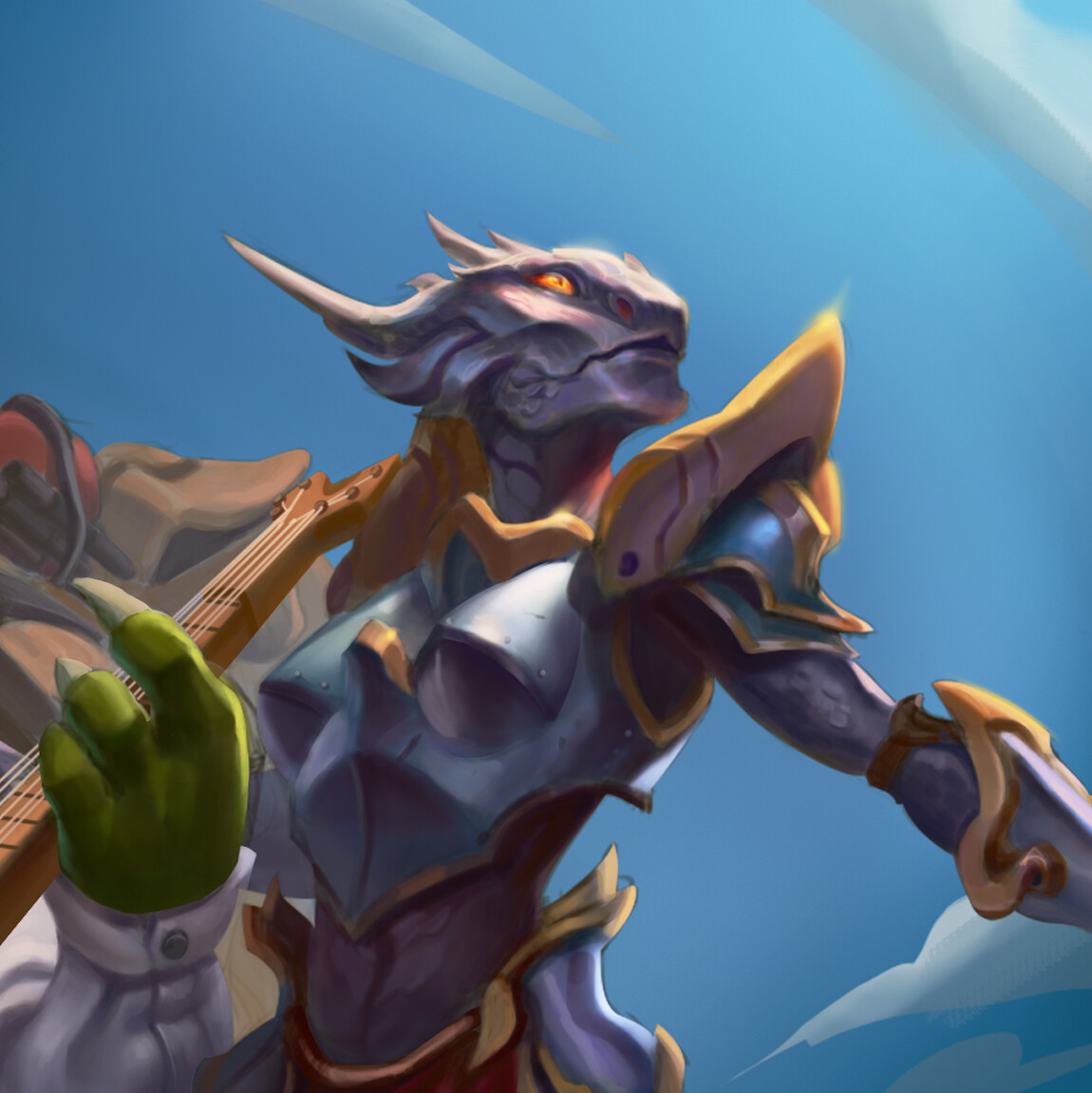 ArtStation - Work - Tortle Bard and Dragonborn Paladin