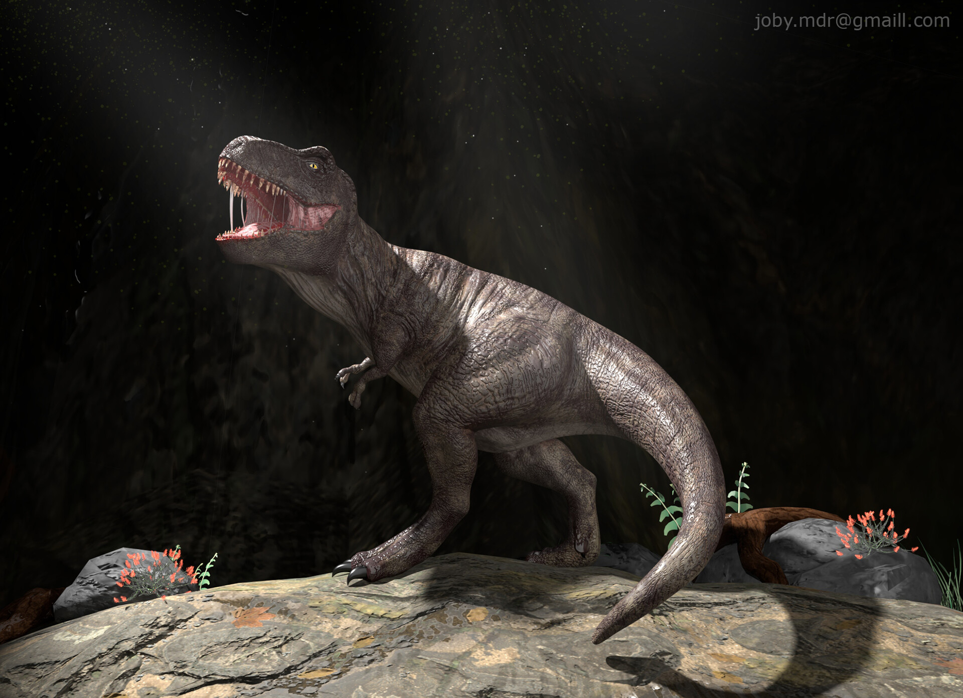 ArtStation - Vengeance at its peak : T. rex at Deep Earth