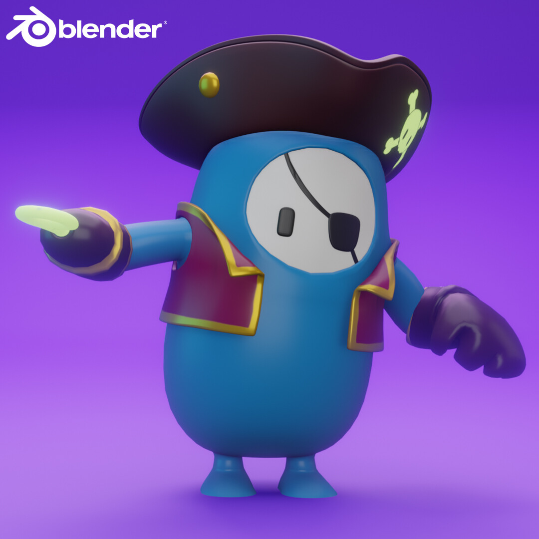 ArtStation - PERSONAJE ESTILO FALL GUYS EN BLENDER 2.83.5