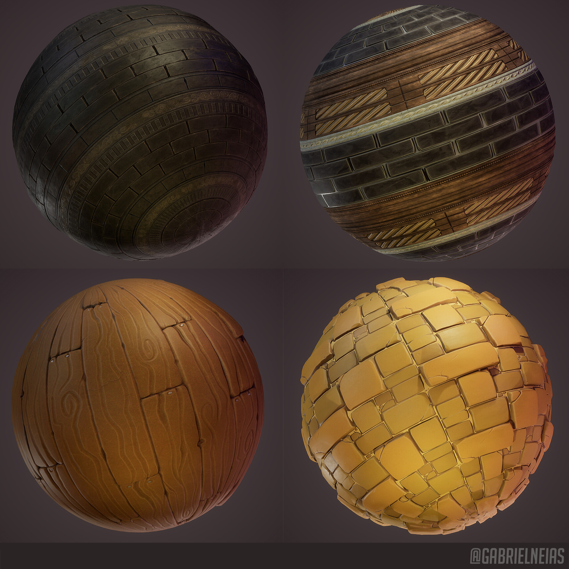 ArtStation - Tile and Trim texture pratice