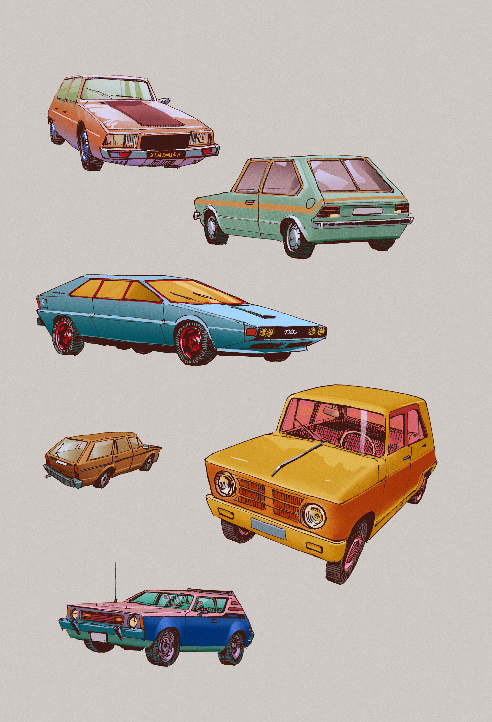 ArtStation - '70s Cars