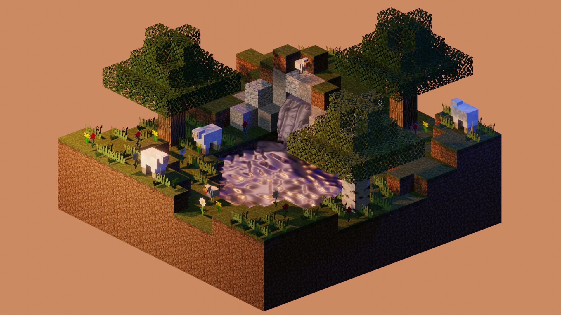 ArtStation - Minecraft Nature scene