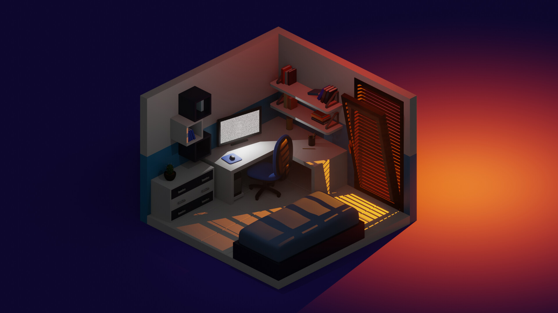 ArtStation - Isometric bedroom