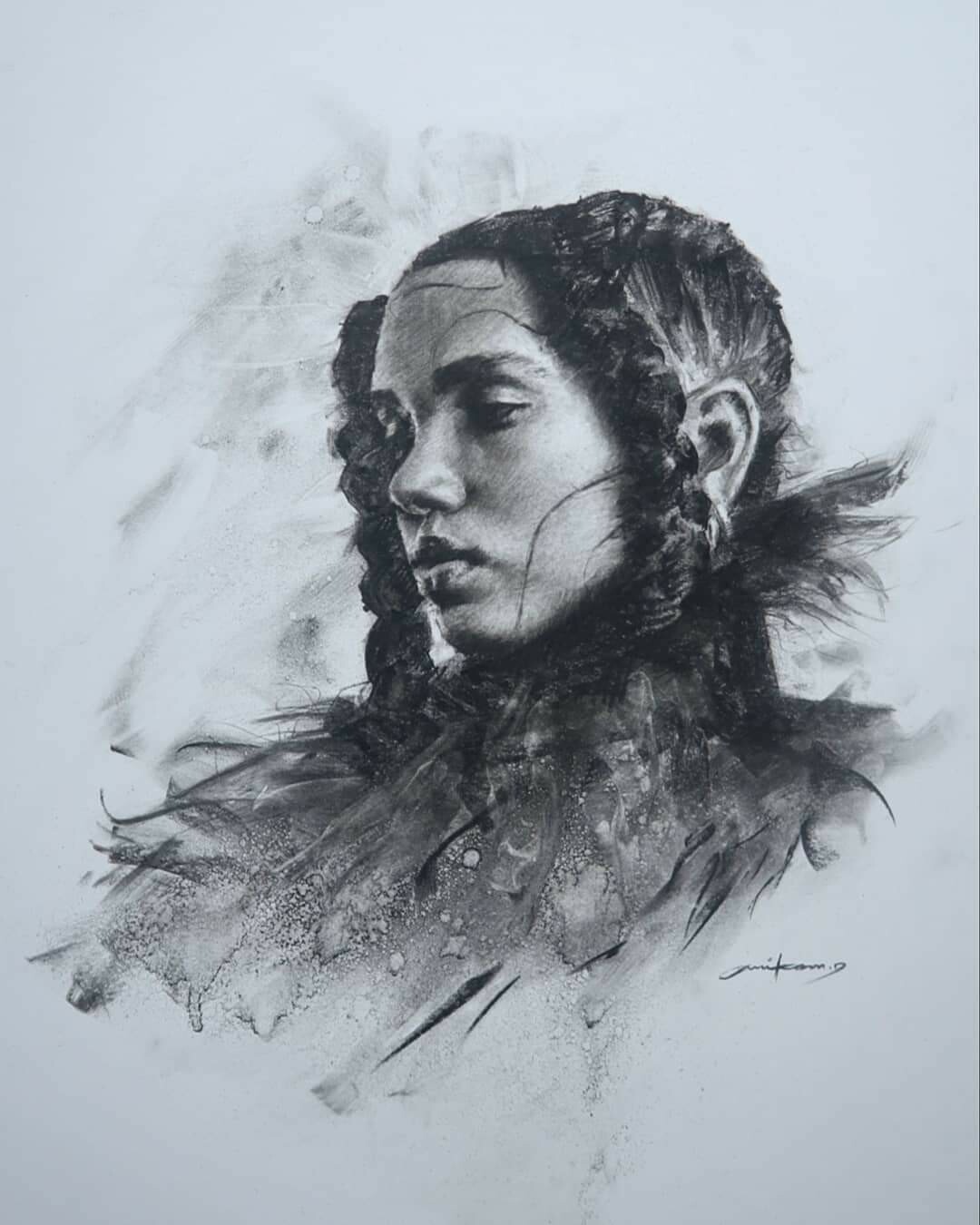 ArtStation - Charcoal study from photo reference
