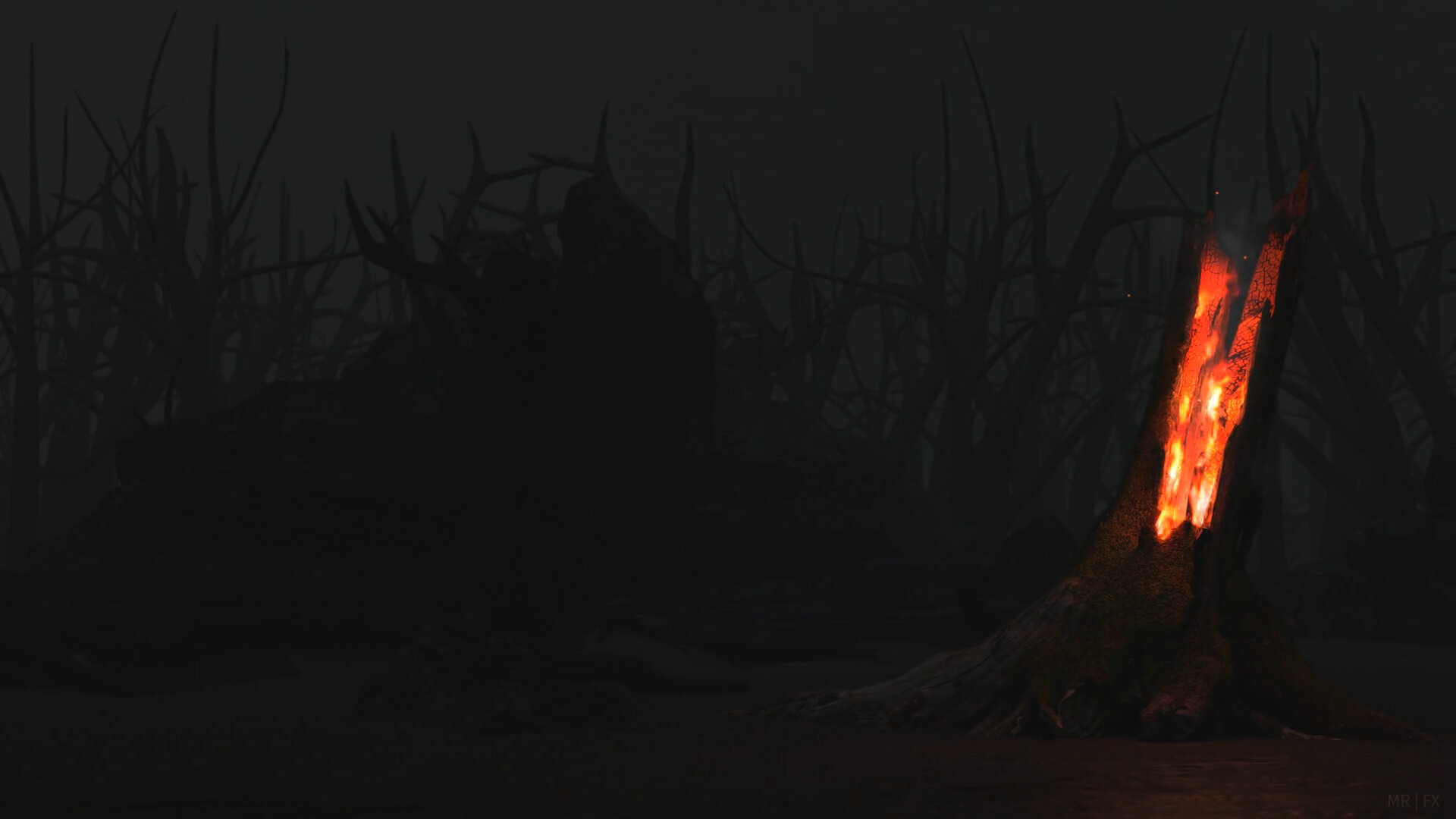 ArtStation - Burning Tree Trunk