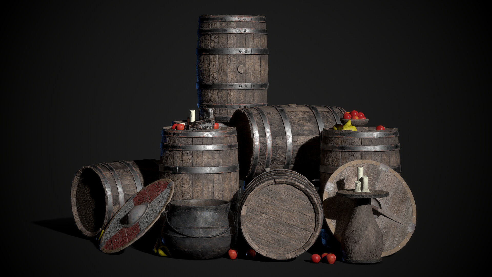 ArtStation - Barrels and various props - Viking House