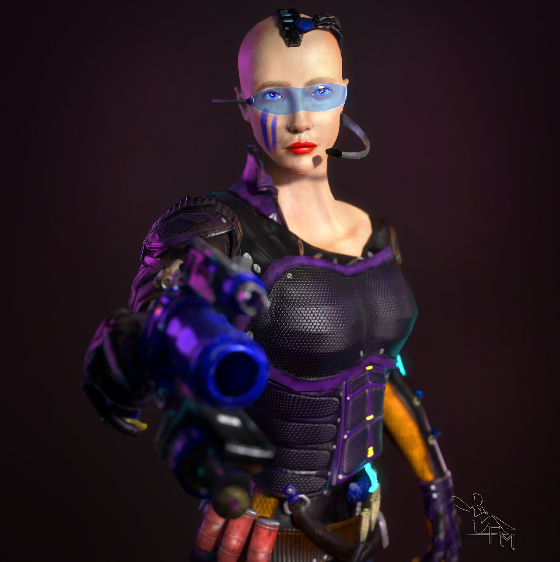 ArtStation - Hi-Tech gunner (game ready)