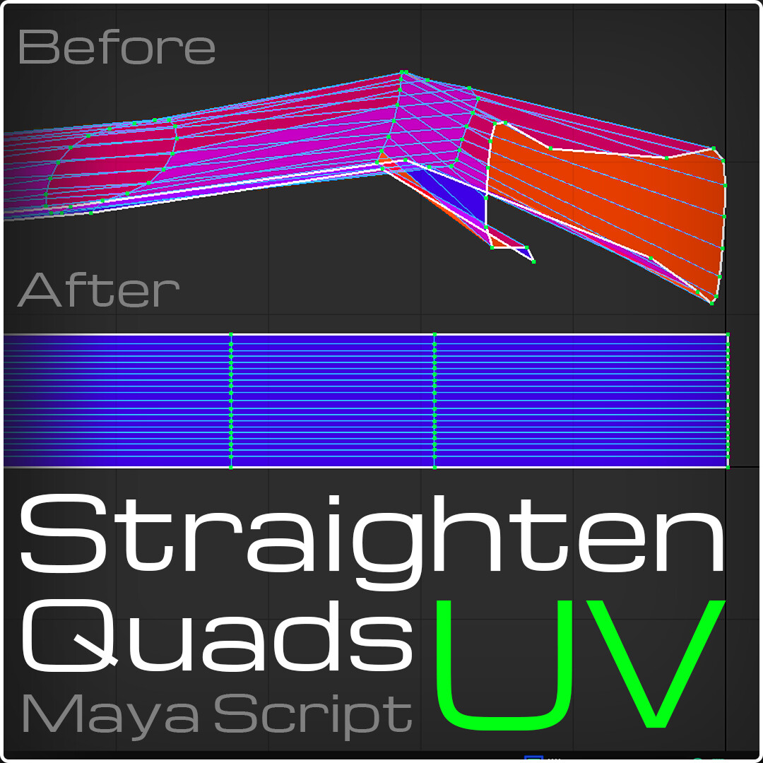Nick Barre - Straighten Quads UV | Maya Script