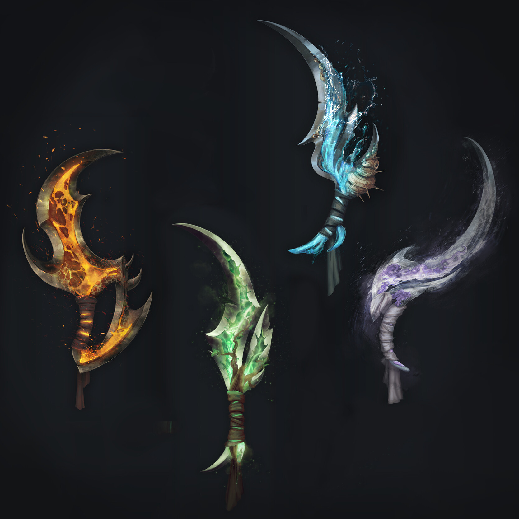 ArtStation - Elemental daggers