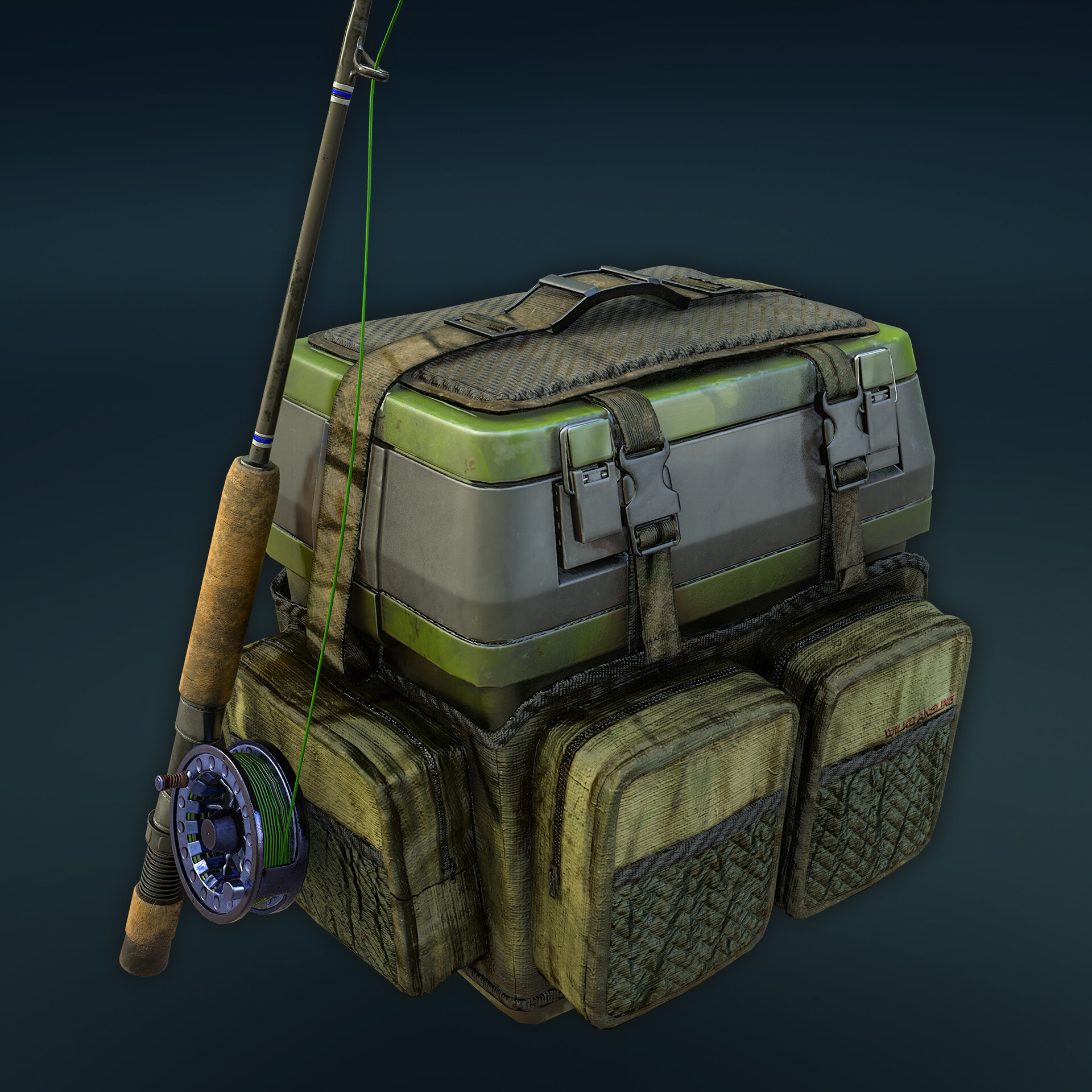 ArtStation - Fly fishing rod and tackle box