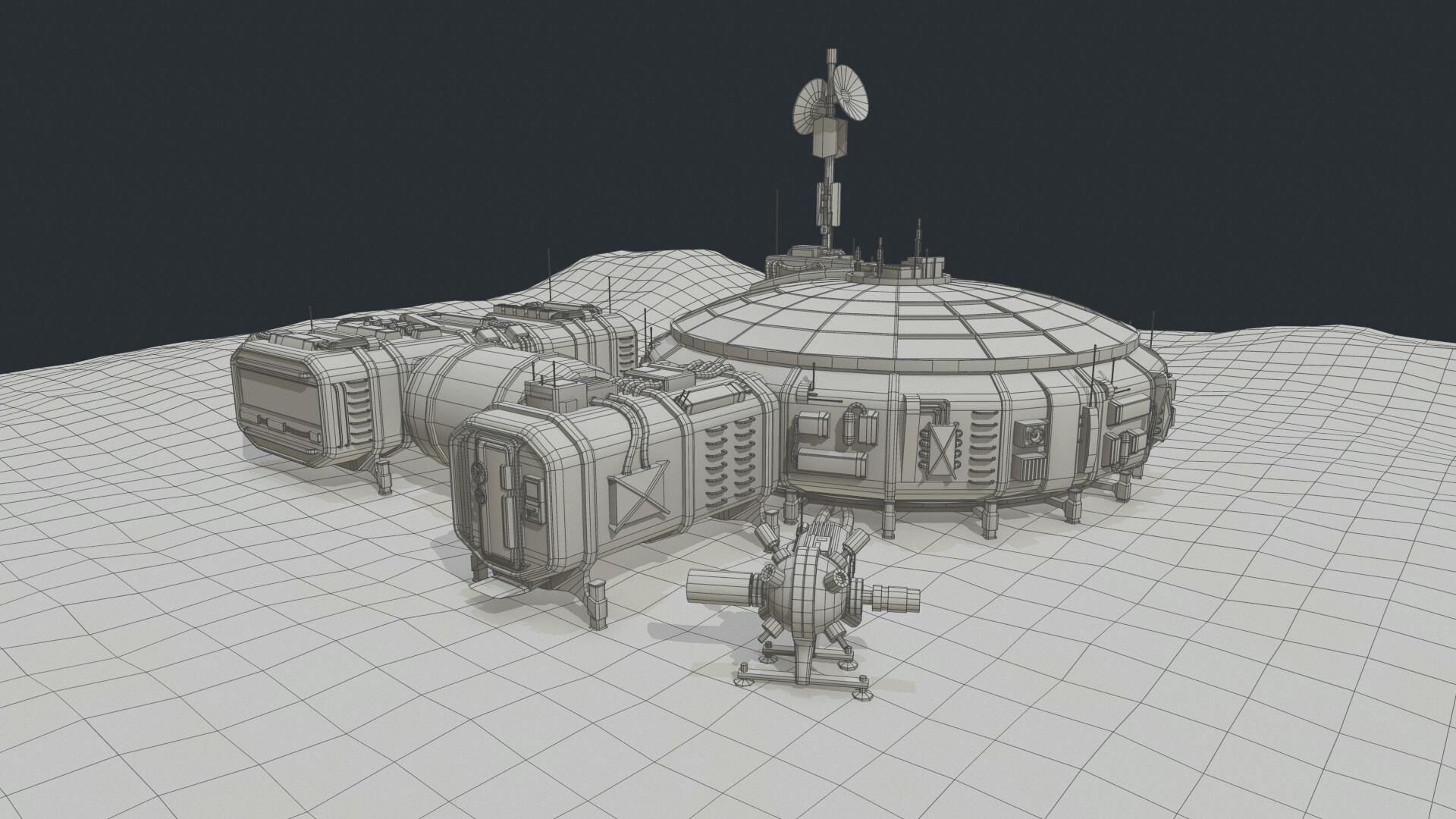 ArtStation - Mars Study Base Prototype, Low Poly Model