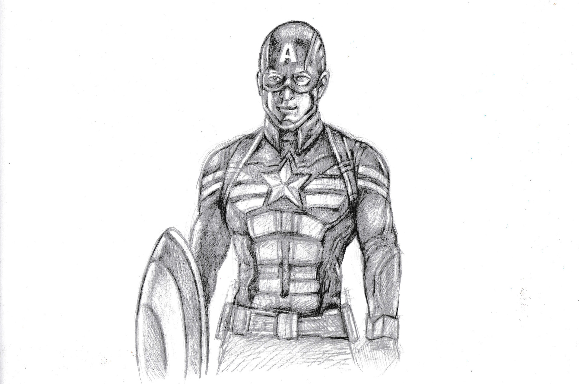 ArtStation - Captain America - Pencil drawing time lapse