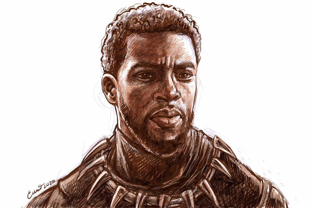 ArtStation - Tribute to Chadwick Boseman - Procreate digital drawing