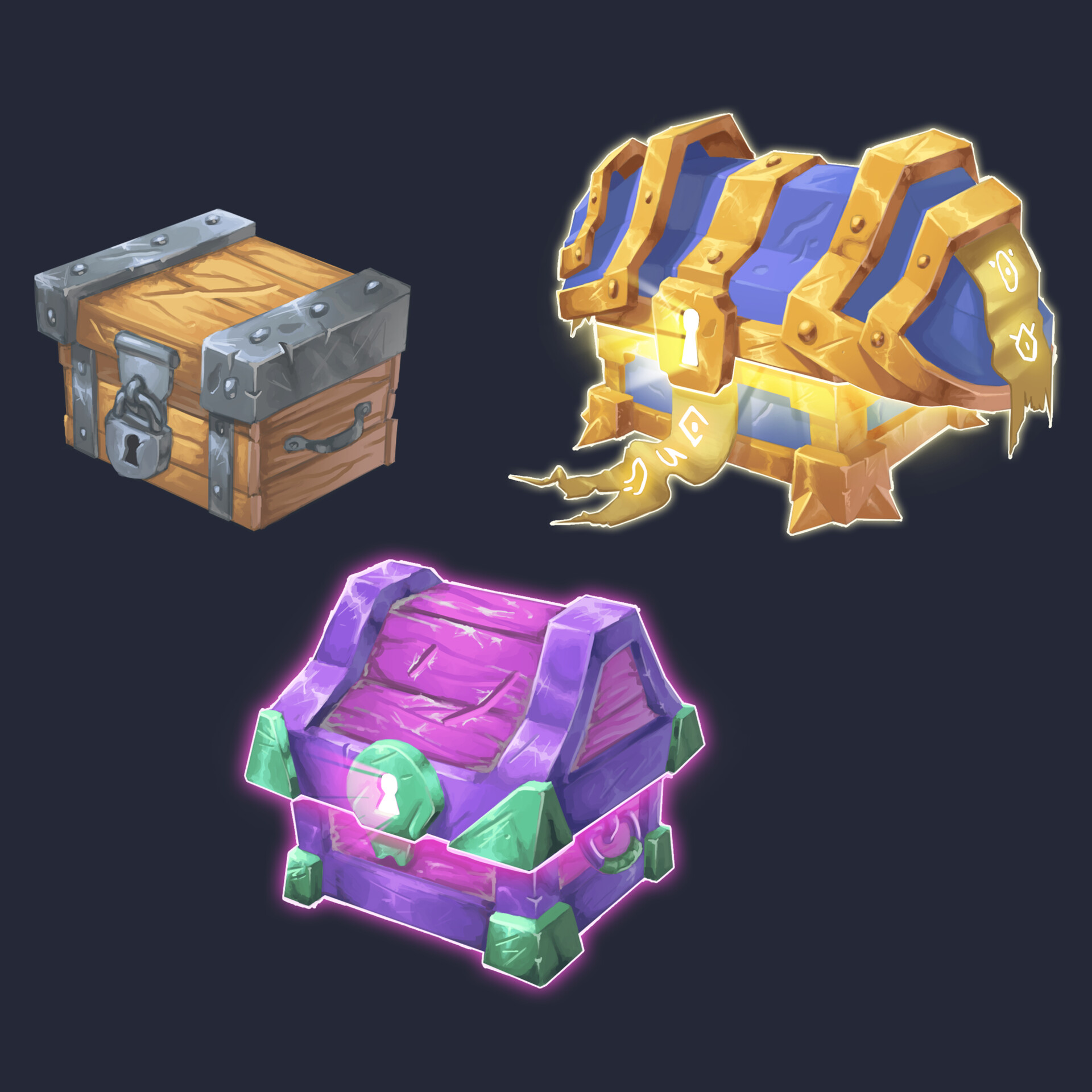 ArtStation - Game asset design - Magical chests
