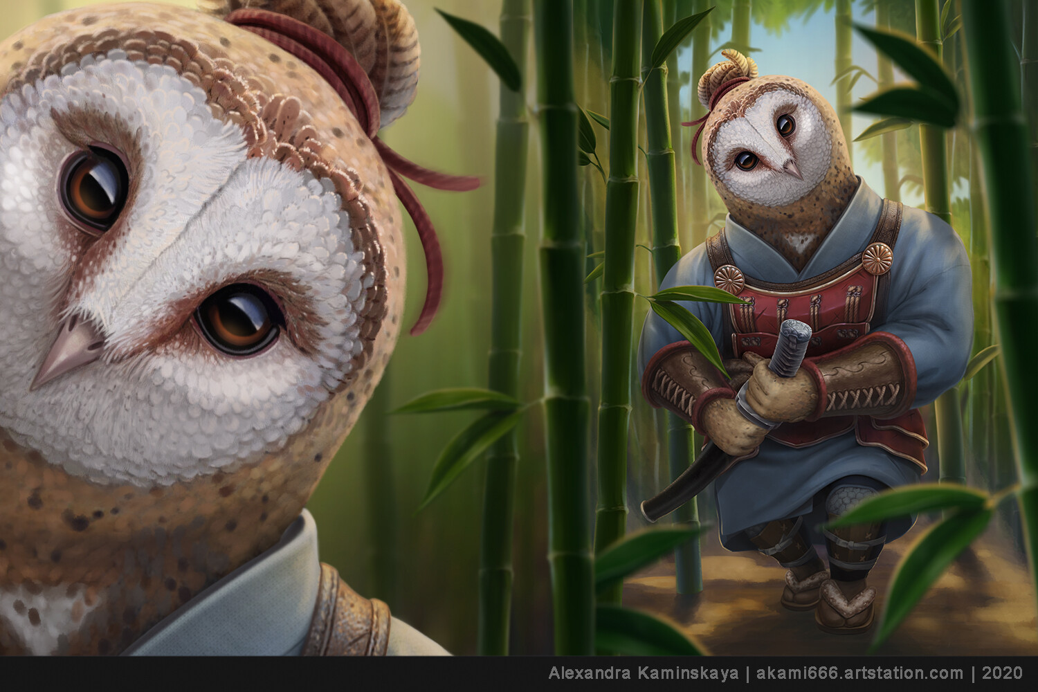 ArtStation - Owl Samurai
