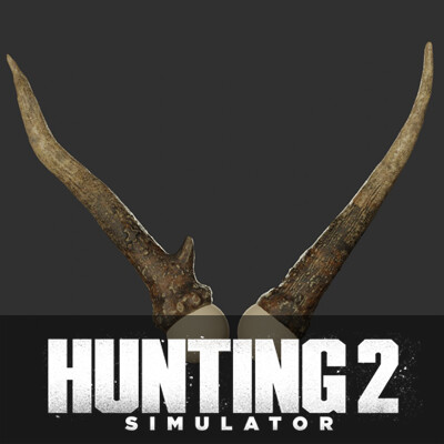ArtStation - Yearling whitetailed deer antler set - Hunting Simulator 2