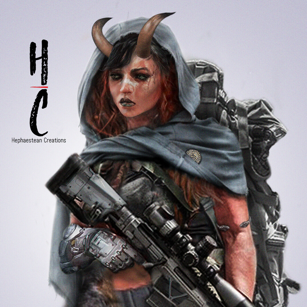 ArtStation - Dystopian Tiefling Viking Sniper