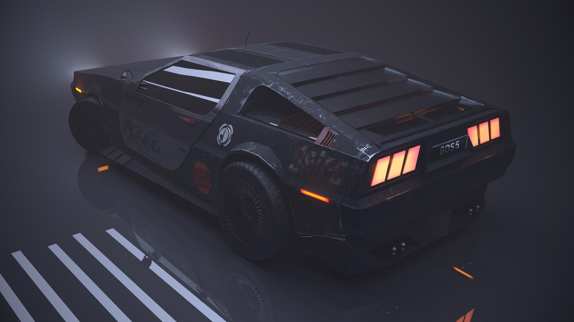 ArtStation - DeLorean Drift car Version