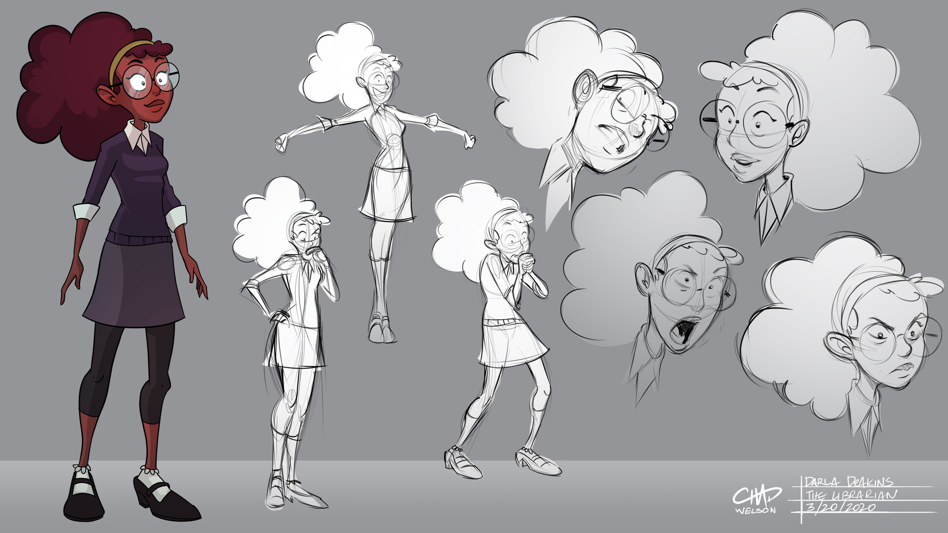 ArtStation - Character Design: Darla Deakins and the Dewey Decimal System