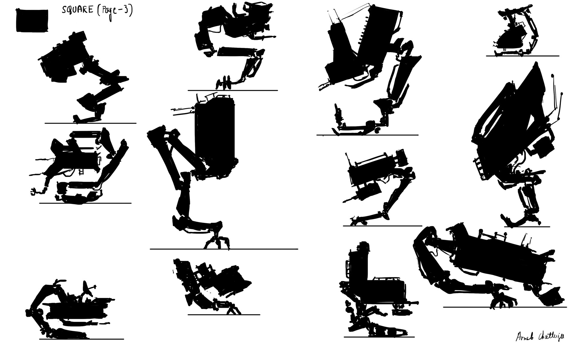 ArtStation - 74 Bipedal Mech Silhouette