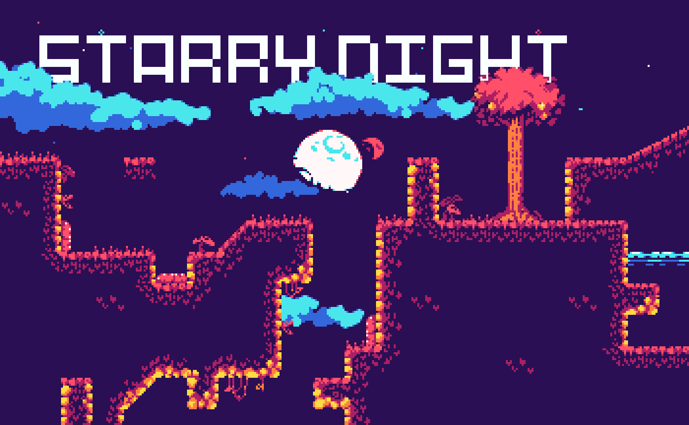 ArtStation - Starry Night Pixel Art Tileset