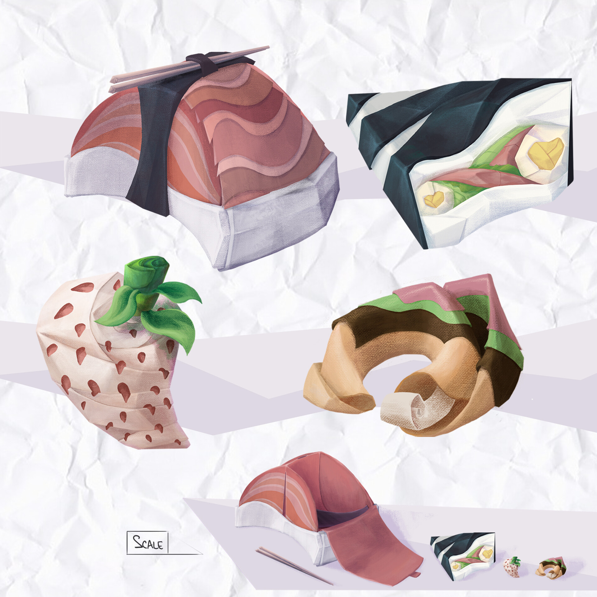 ArtStation - Origami Lunch Set