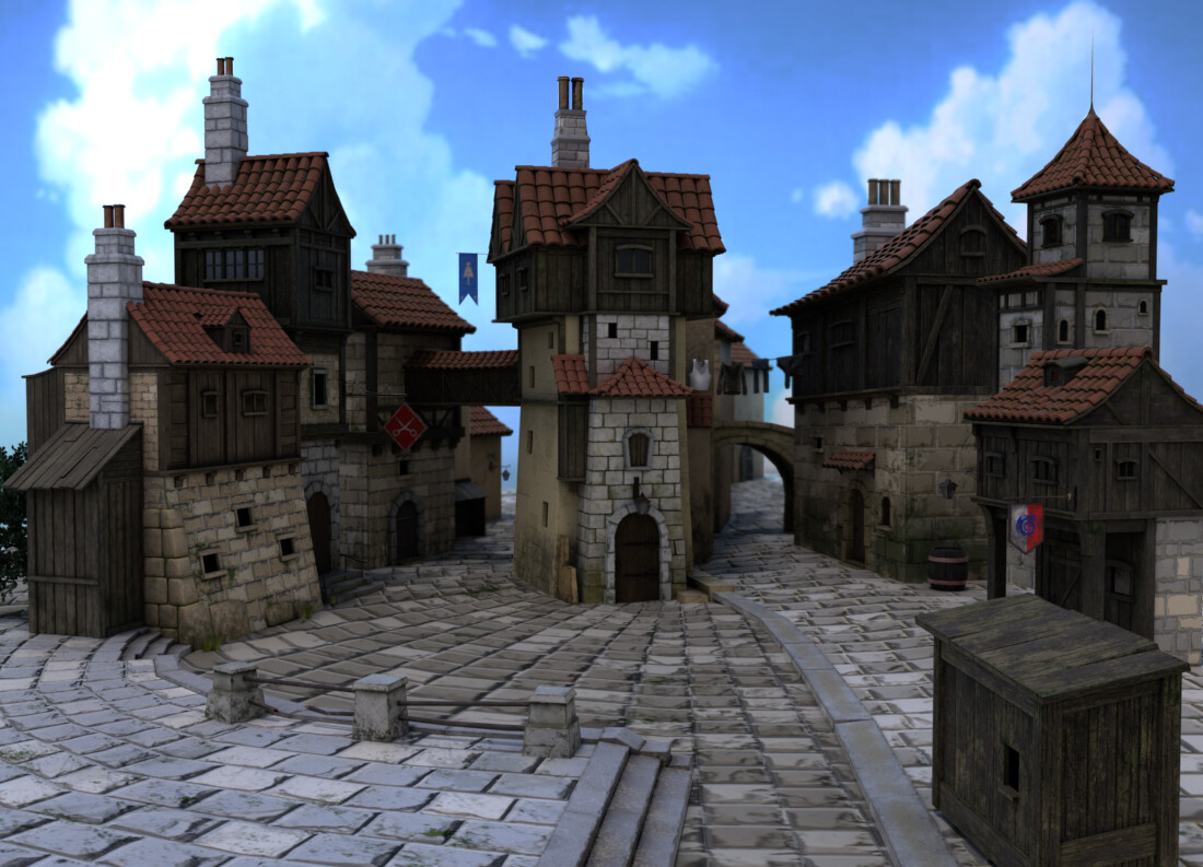 ArtStation - Medieval Town