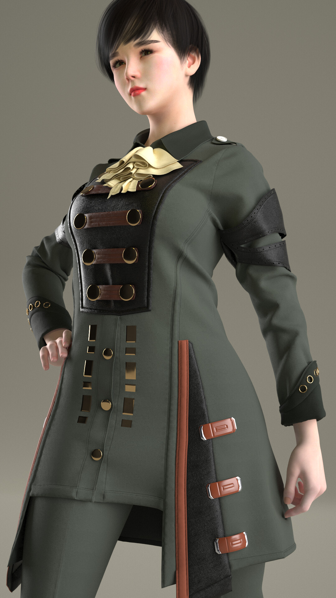 ArtStation - Female Commander Uniform - 56 Marvelous Designer and Clo3D