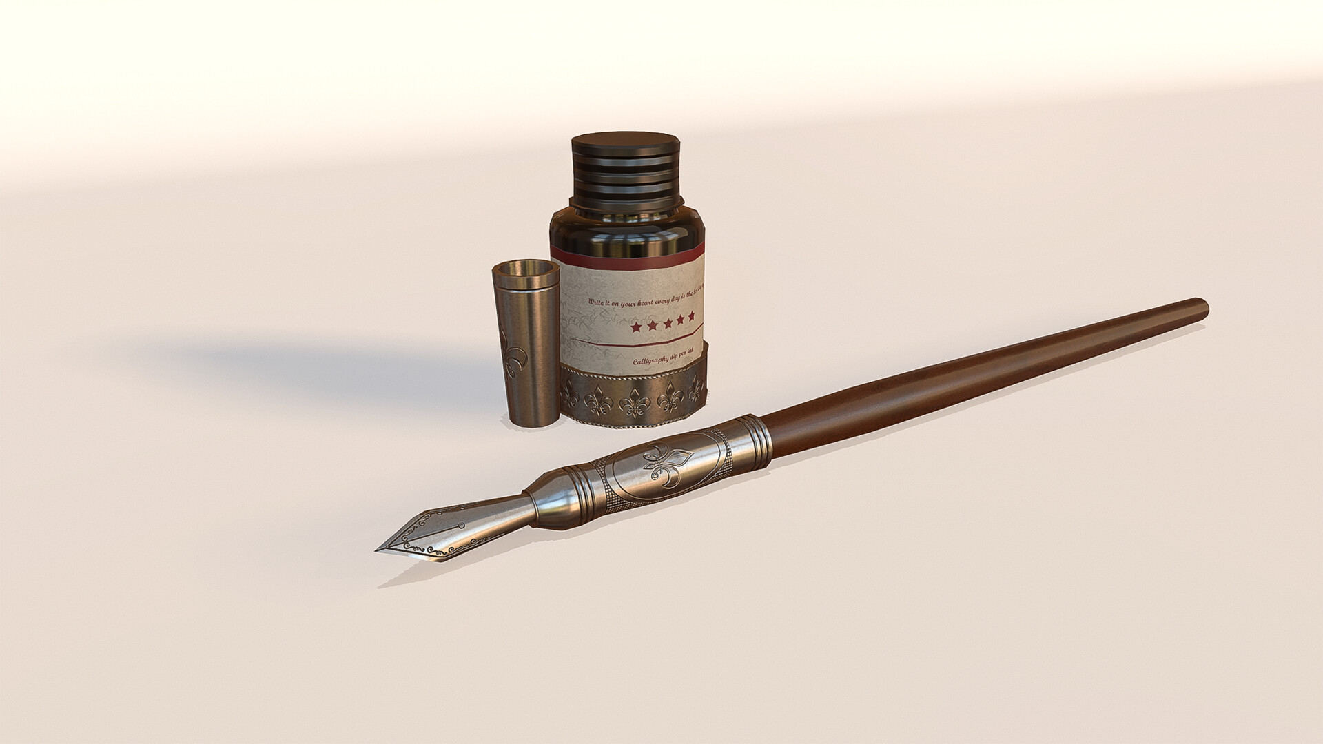 ArtStation - Dip Pen With Ink Container